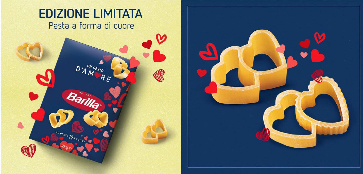 Barilla lancia la pasta a forma di cuore in Italia - Passione-Pasta.it